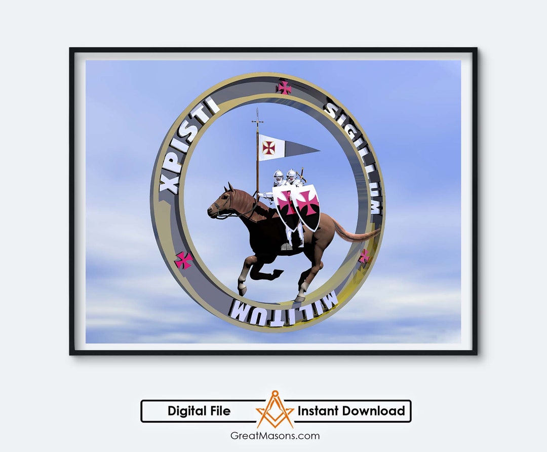 Knights Templar Crusader XPISTI SIGILLUM MILITUM York Rite Masons ...