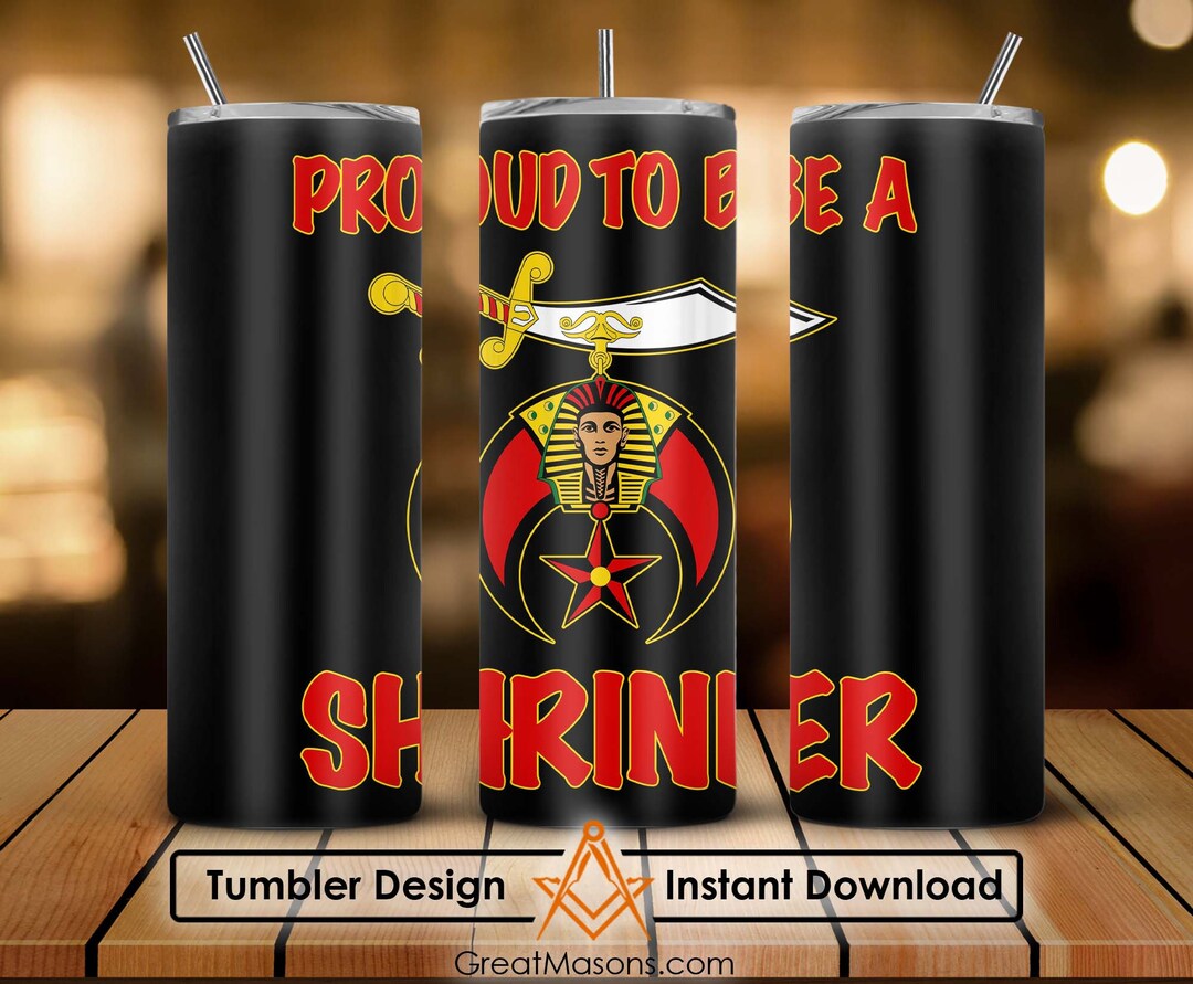 Proud to Be A Shriner Logo Symbol Pharaoh Masonic Art 20oz 30oz Skinny ...