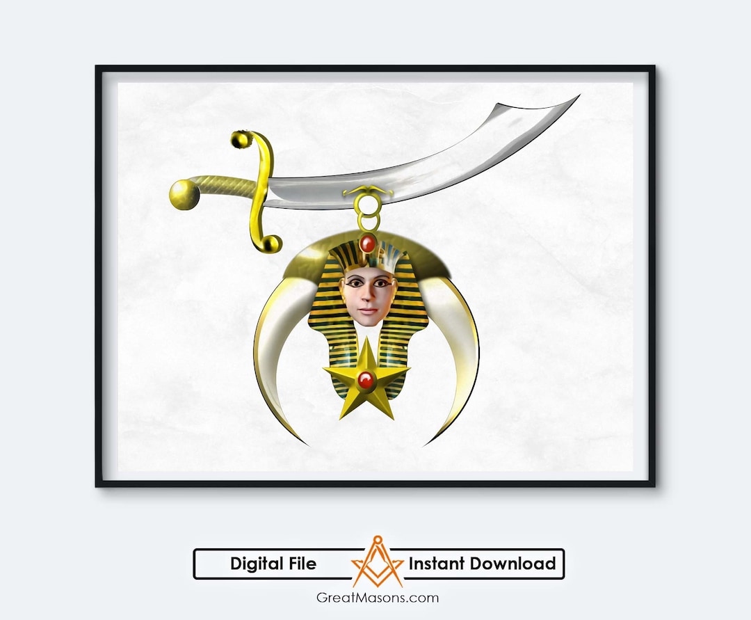 SHRINER SCIMITAR SWORD 3D Art Noble Mystic Shrine- Freemasonry Art ...