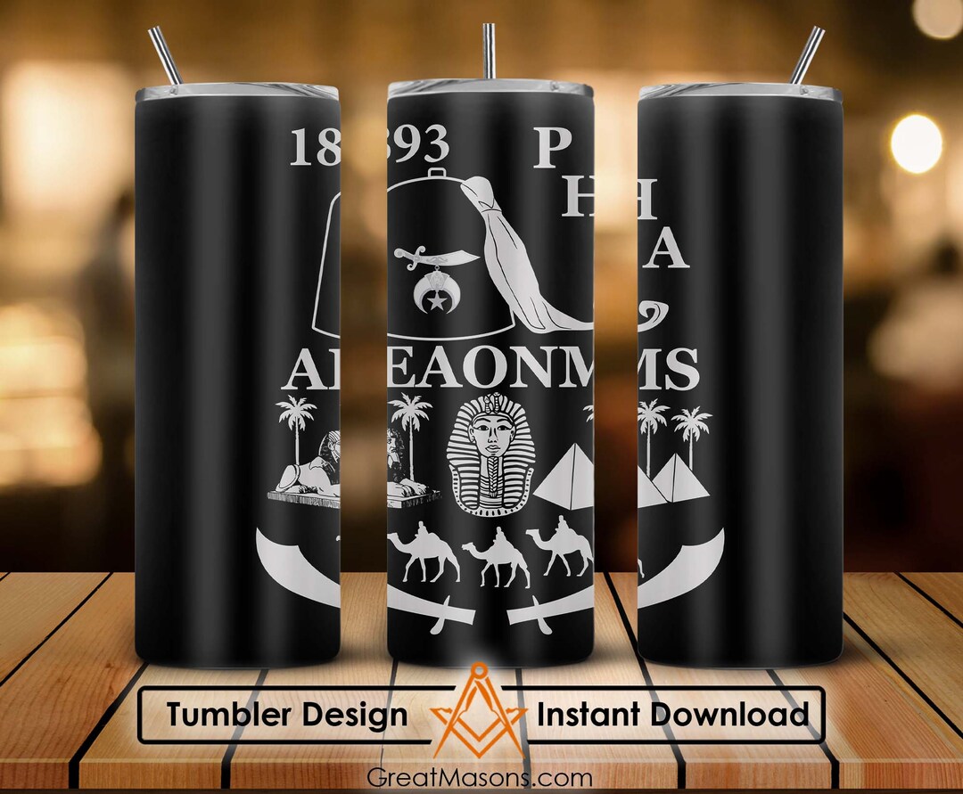 Shriner PHA 1893 AEAONMS Pharaoh Camel Desert Shriners Art 20oz 30oz ...