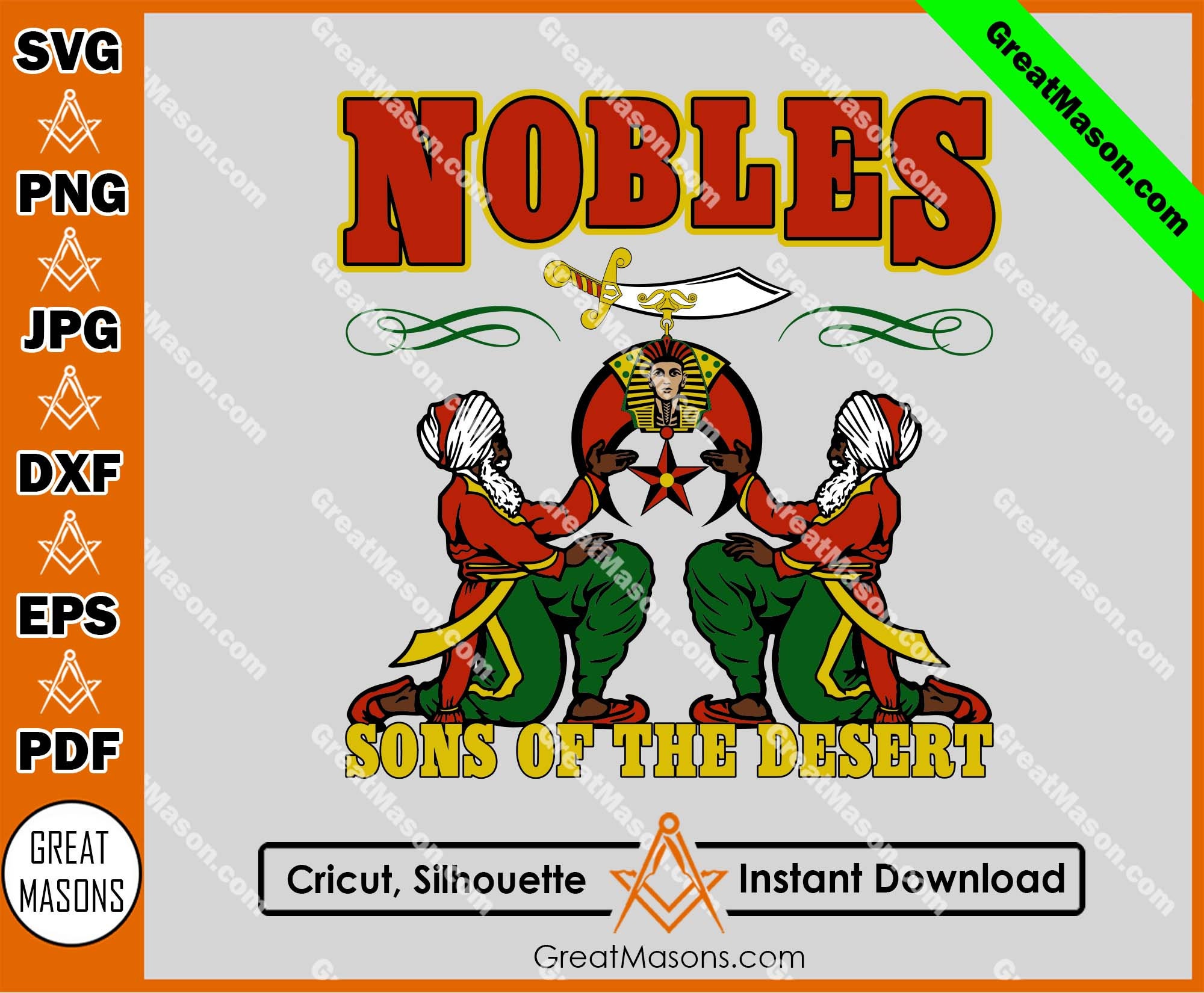 Nobles Shriner Sons of the Desert Symbol Shriners Freemason - Great ...