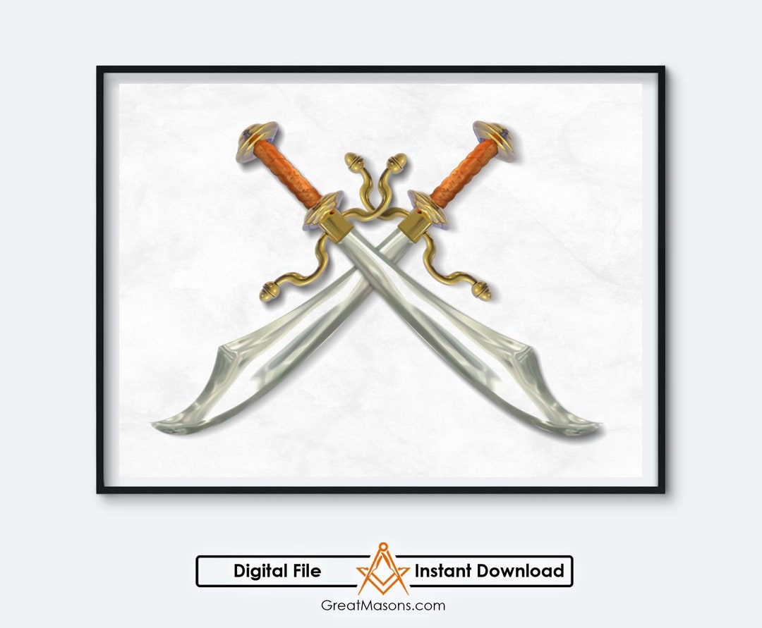 SHRINER SCIMITAR SWORD 3D Art Noble Mystic Shrine- Freemasonry Art ...