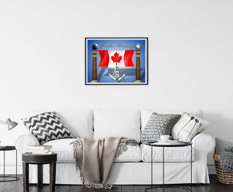 Canadian Freemasonry Flag Emblems Masonic Pillar Square & Compasses 3D ...