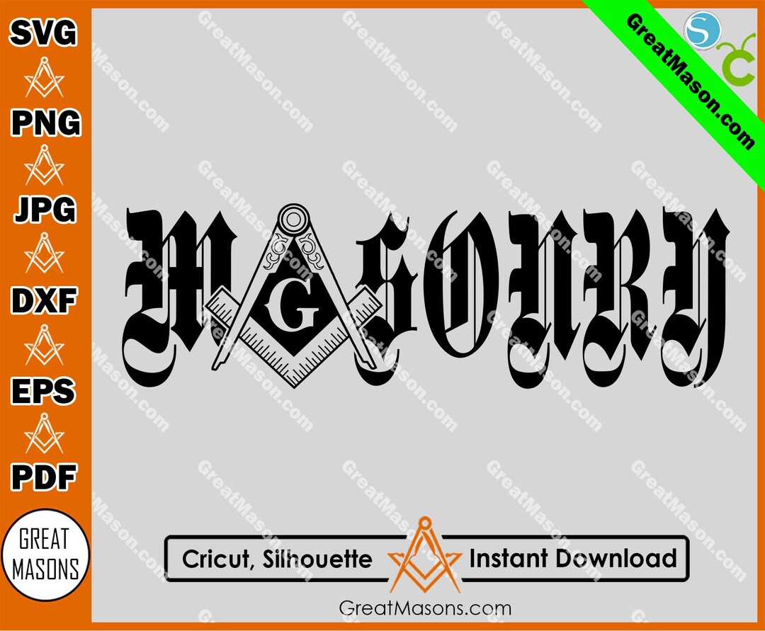 Masonry Vintage Symbol Masonic Digital File - Great Masons Design *SVG ...