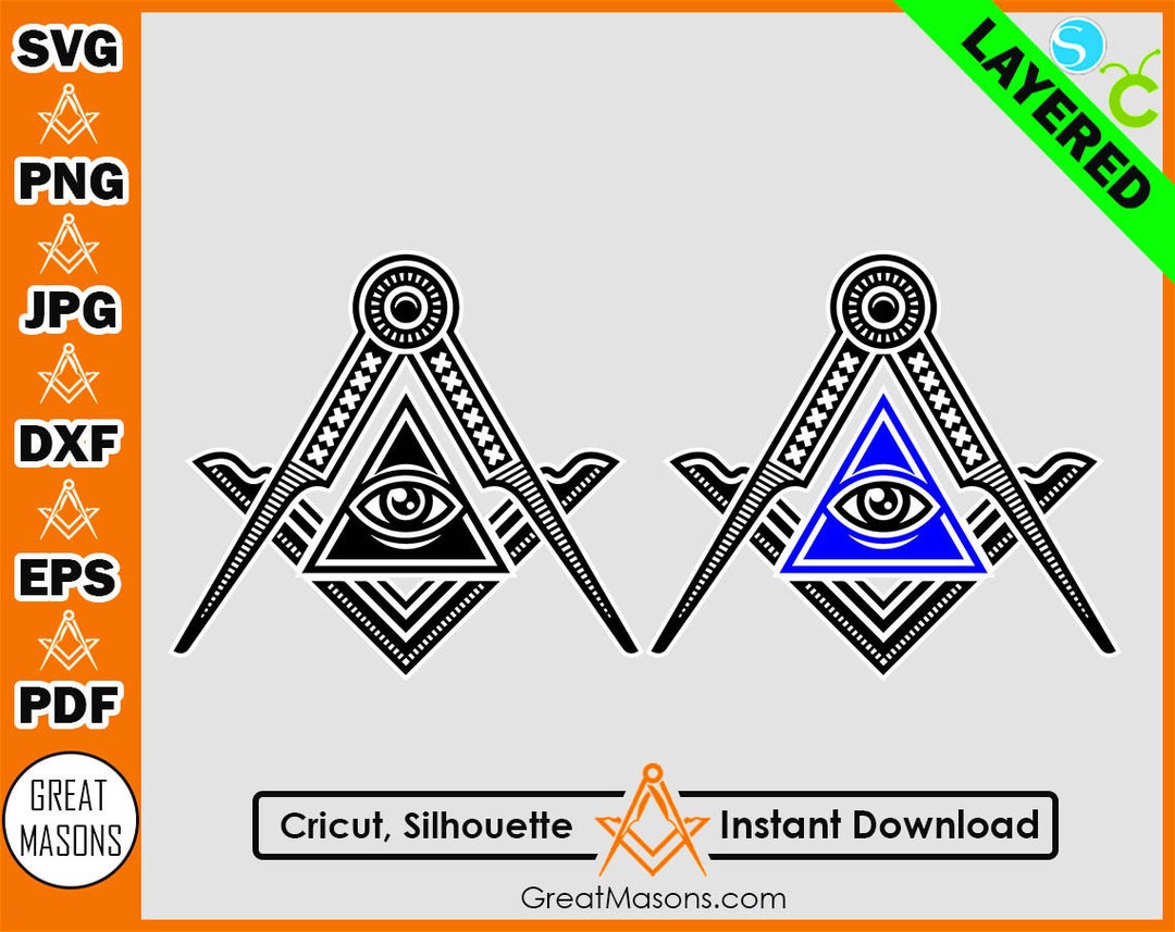 Square and Compasses All Seeing Eye SVG File - Great Masons Design *SVG ...