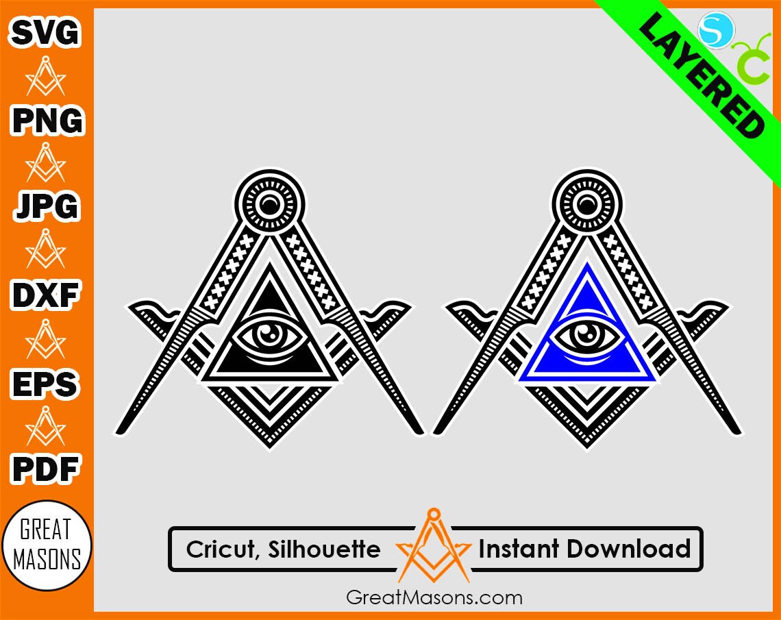 Square and Compasses All Seeing Eye SVG Datei Tolles Masons | Etsy Schweiz