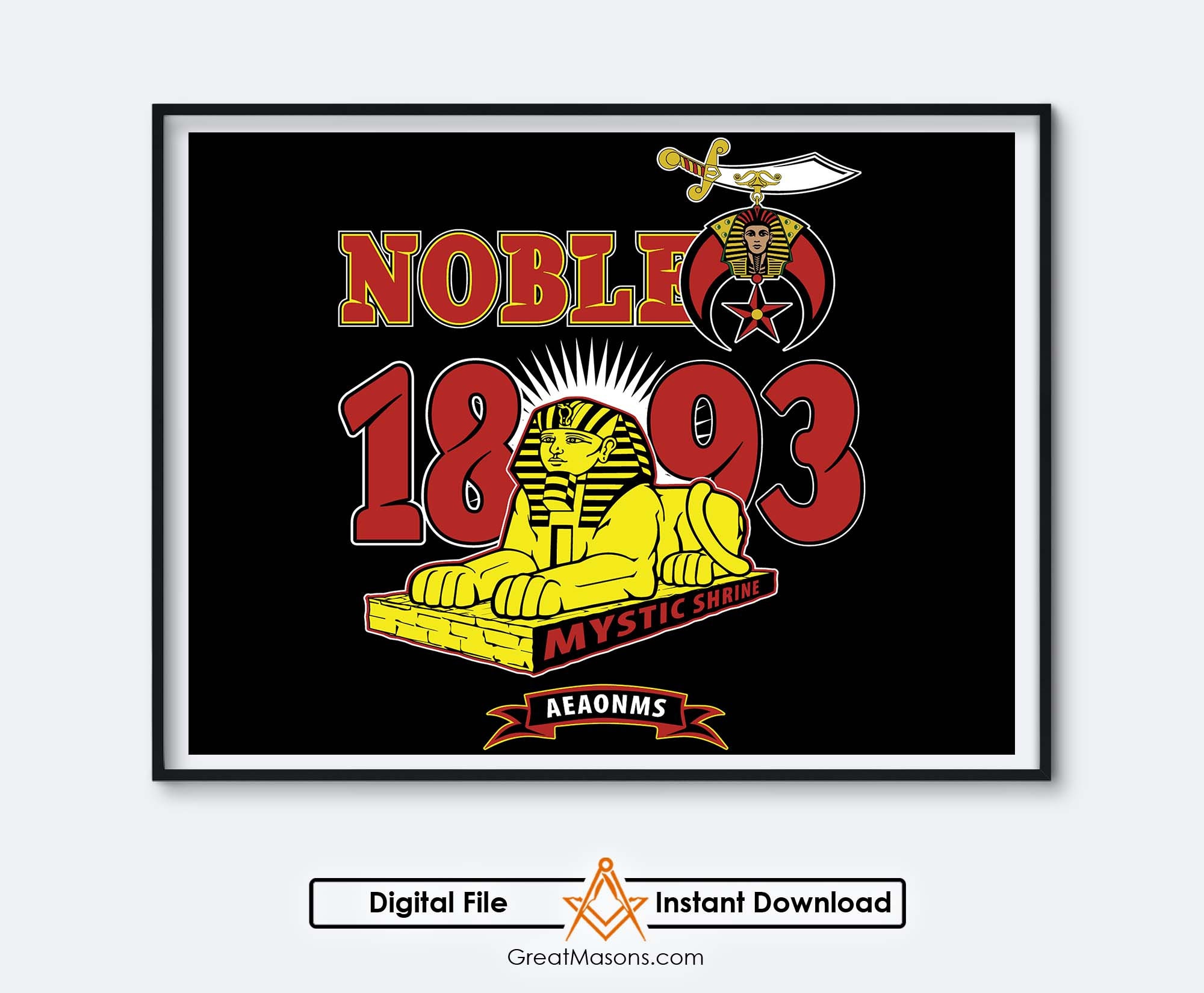 Nobles Mystic Shrine Sphinx 1893 AEAONMS Shriner Scimitar - Etsy