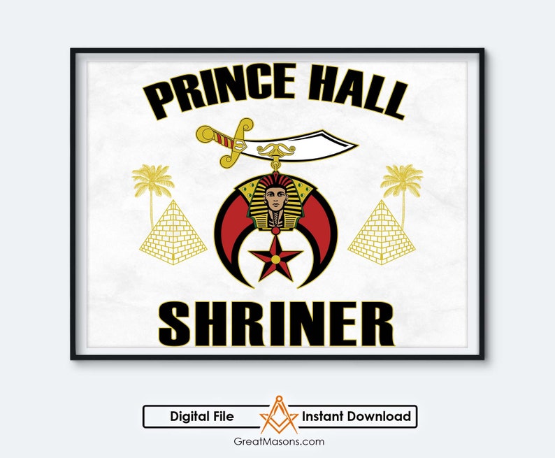 Prince Hall Shriner PHA Symbol Scimitar Crescent and Star Freemasonry ...