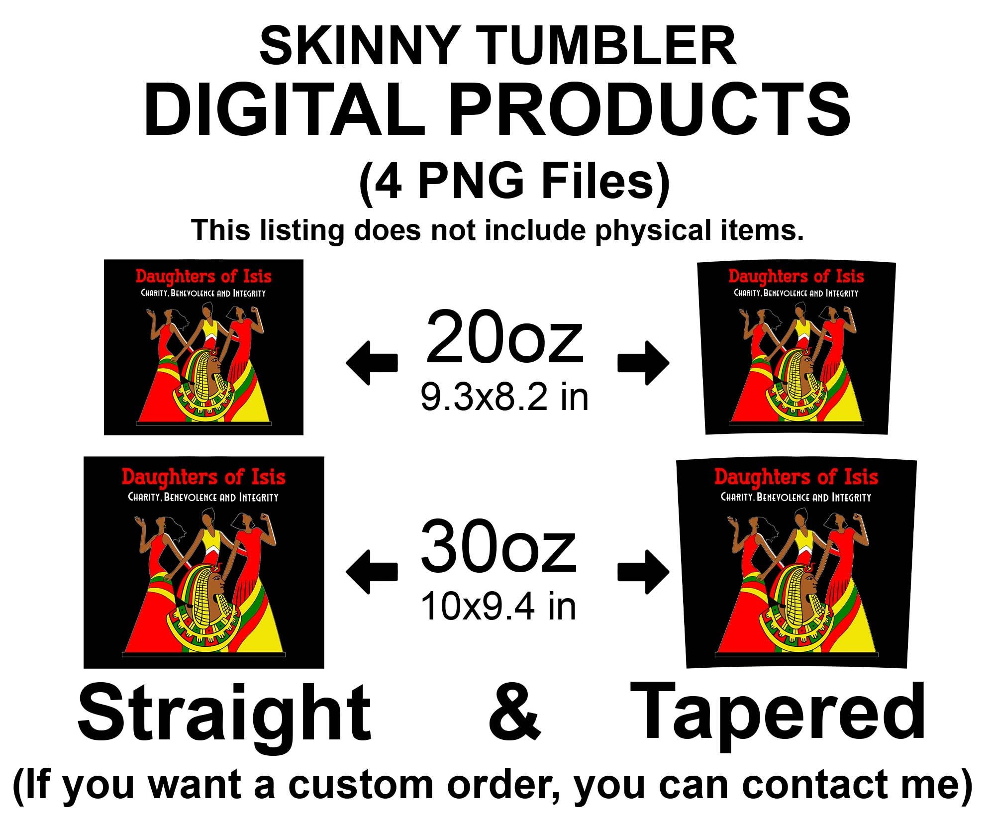 Daughters of Isis DOI PHA OES Ancient Egyptian Arabic 20oz 30oz Skinny ...
