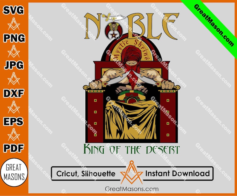 Noble Mystic Shrine King of the Desert Shriner AEAONMS Freemason AAONMS ...
