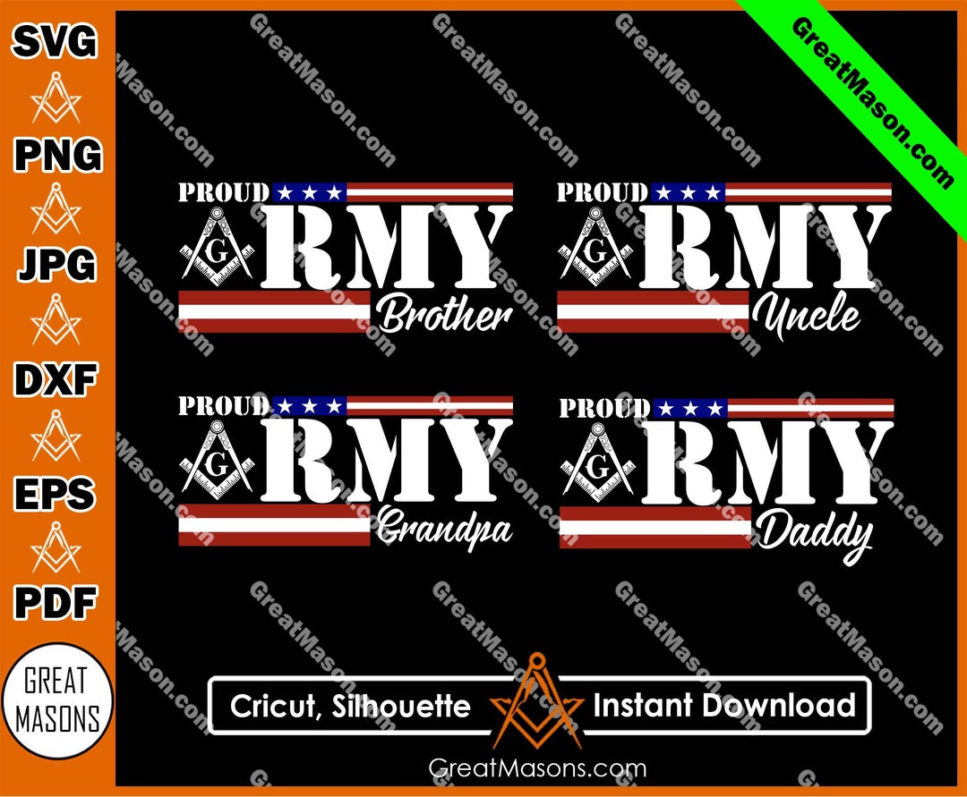 Proud US Army Brother, Dad, Uncle, Grandpa Flag Symbol - Great Masons ...