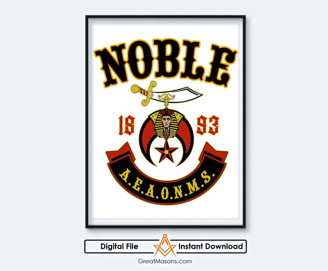 Noble 1893 AEAONMS Shriner Logo Symbol Scimitar Crescent and - Etsy