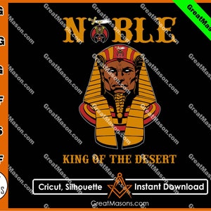 Noble Mystic Shrine Pharaoh King of the Desert Shriner AEAONMS Masonic ...