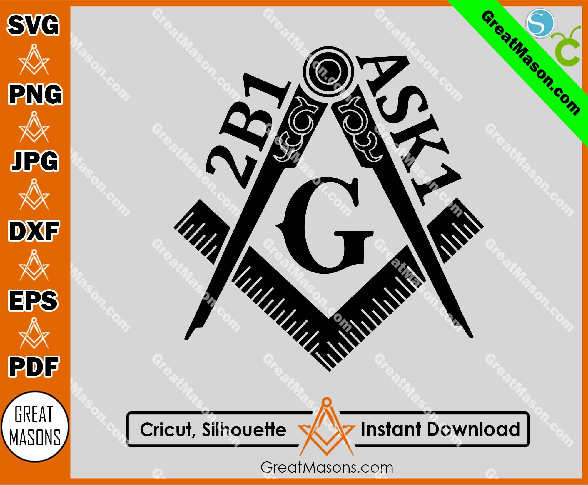 Freemason 2B1ASK1 Symbol Masonic Digital File Great Masons - Etsy