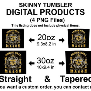 Prince Hall Mason Making Good Men Better Freemason 20oz 30oz Skinny ...