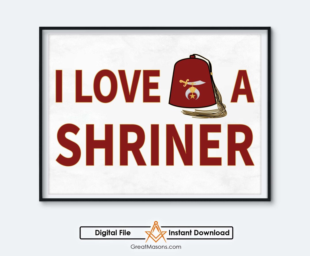 I Love A Shriner Heart Shrine Fez Sword Star Symbol Shriners ...