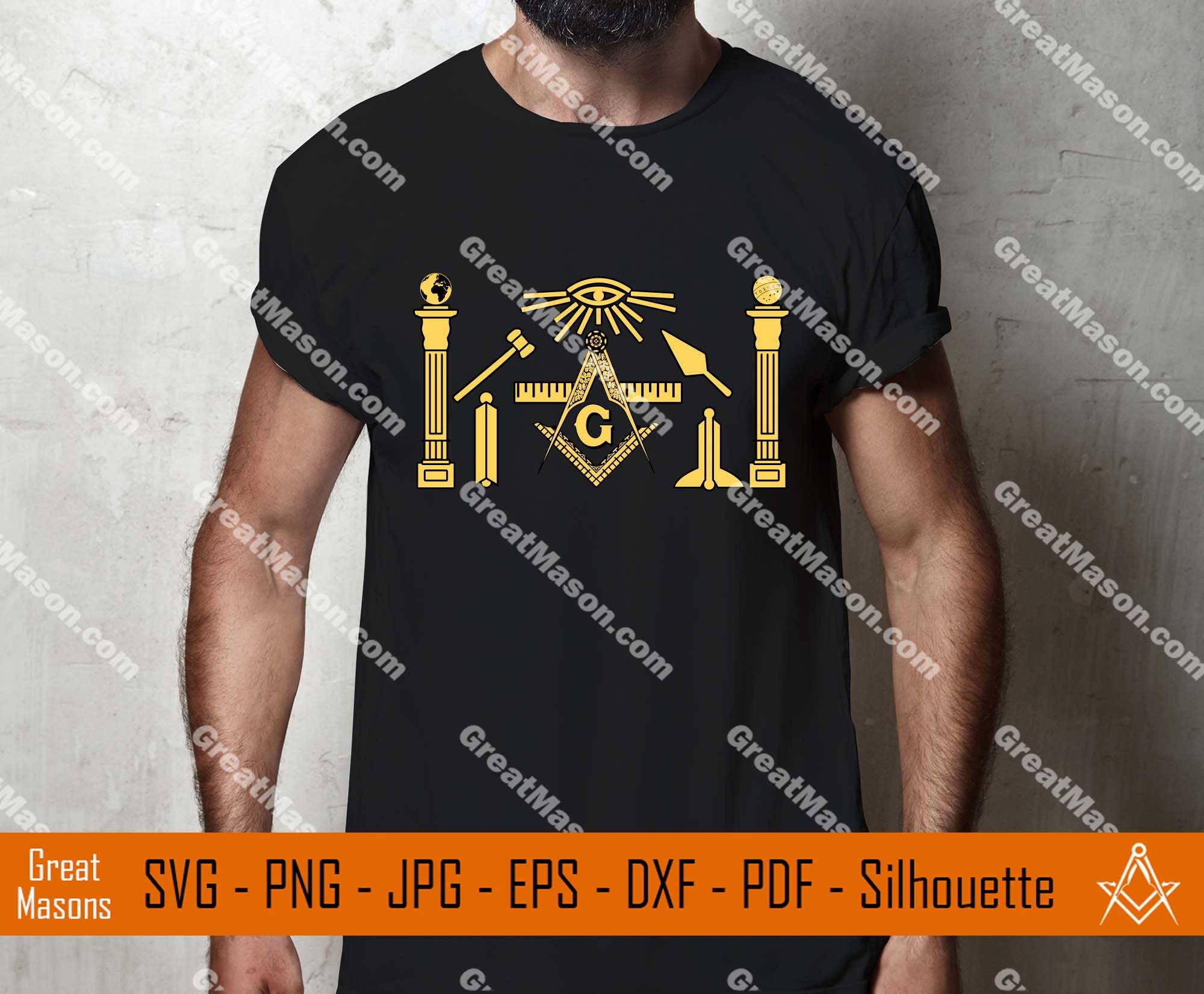 Masonic Well Equipped Columns Pillars Symbols - Great Masons *SVG, Png ...