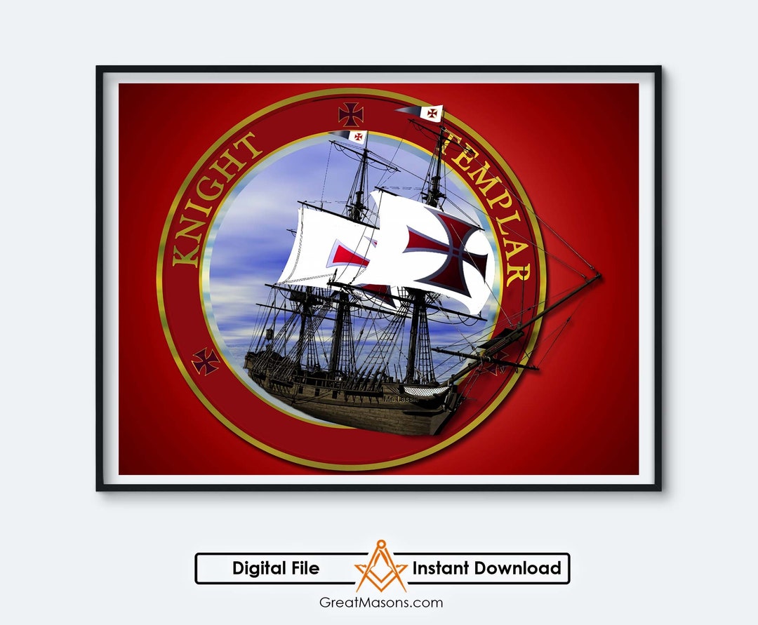 Knights Templar Crusader York Rite Masonic Freemason 3D Art - Great ...