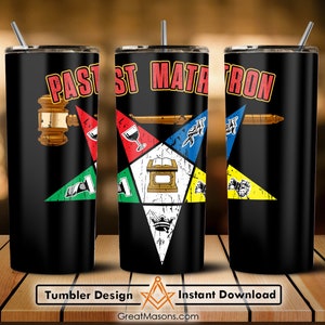 OES Past Matron Vintage Worthy Matron Star Symbol 20oz 30oz Skinny ...