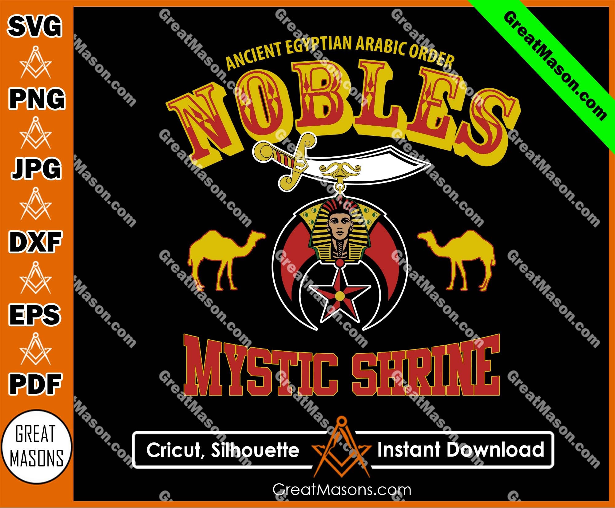 Nobles Mystic Shrine AEAONMS Camel Pyramid Shriner Scimitar Crescent ...