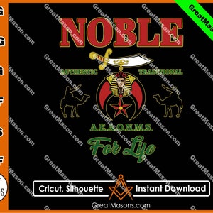 Shriner Noble AEAONMS Authentic Traditional for Life Scimitar Crescent ...