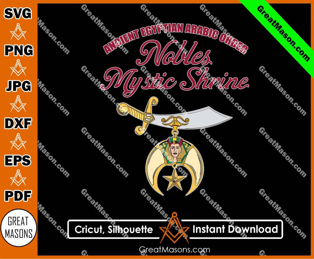 Nobles Mystic Shrine 1893 With Sword Star Symbol Shriners Freemason ...