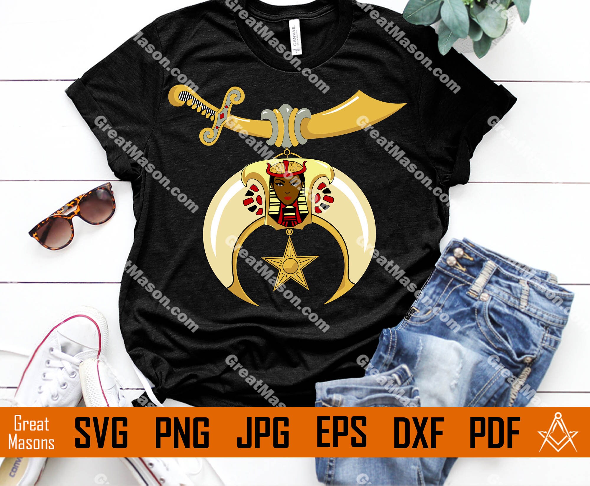 Daughters of Sphinx Black Shriner Scimitar Crescent and Star Logo ...