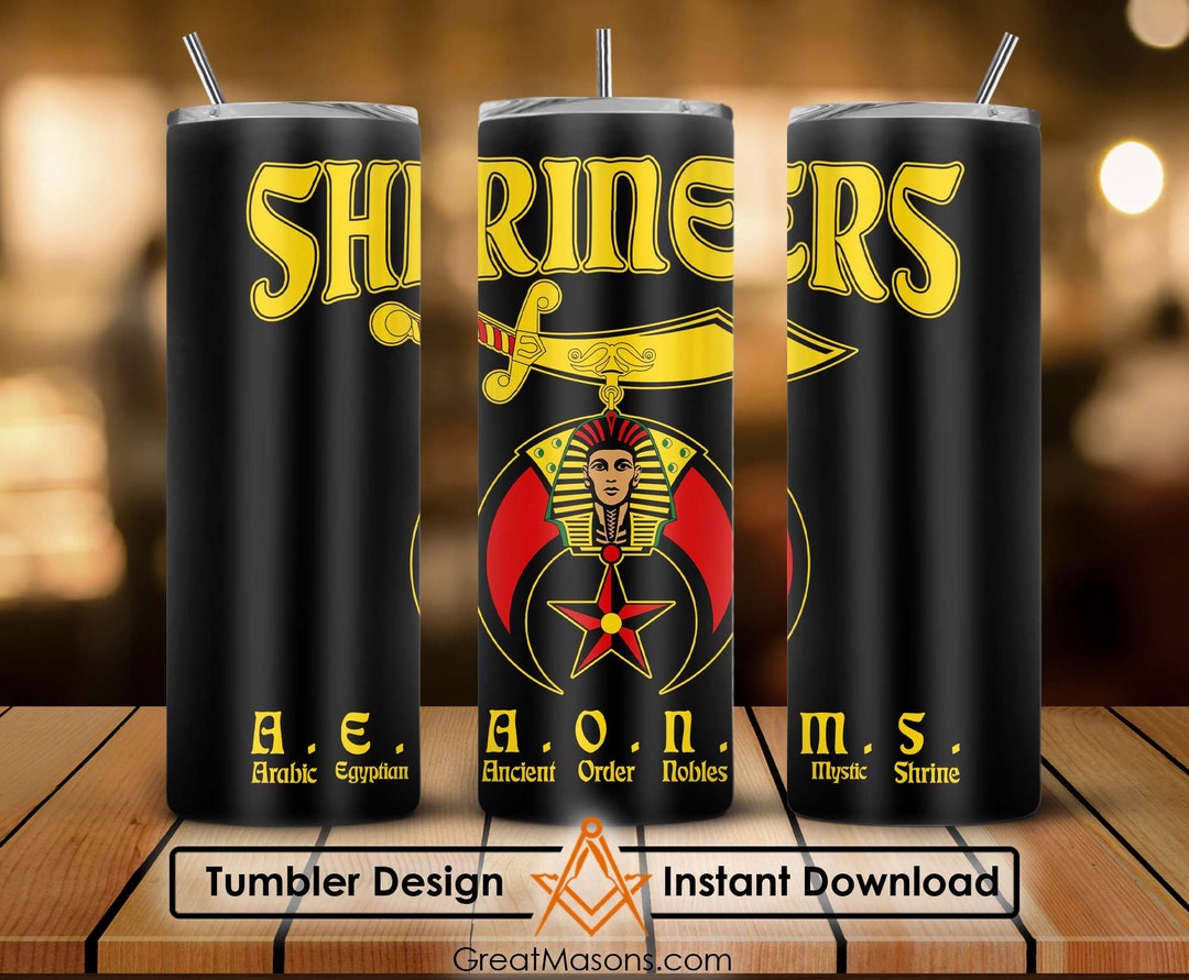 Nobles Mystic Shrine AEAONMS Shriner Scimitar Crescent Star Art 20oz ...