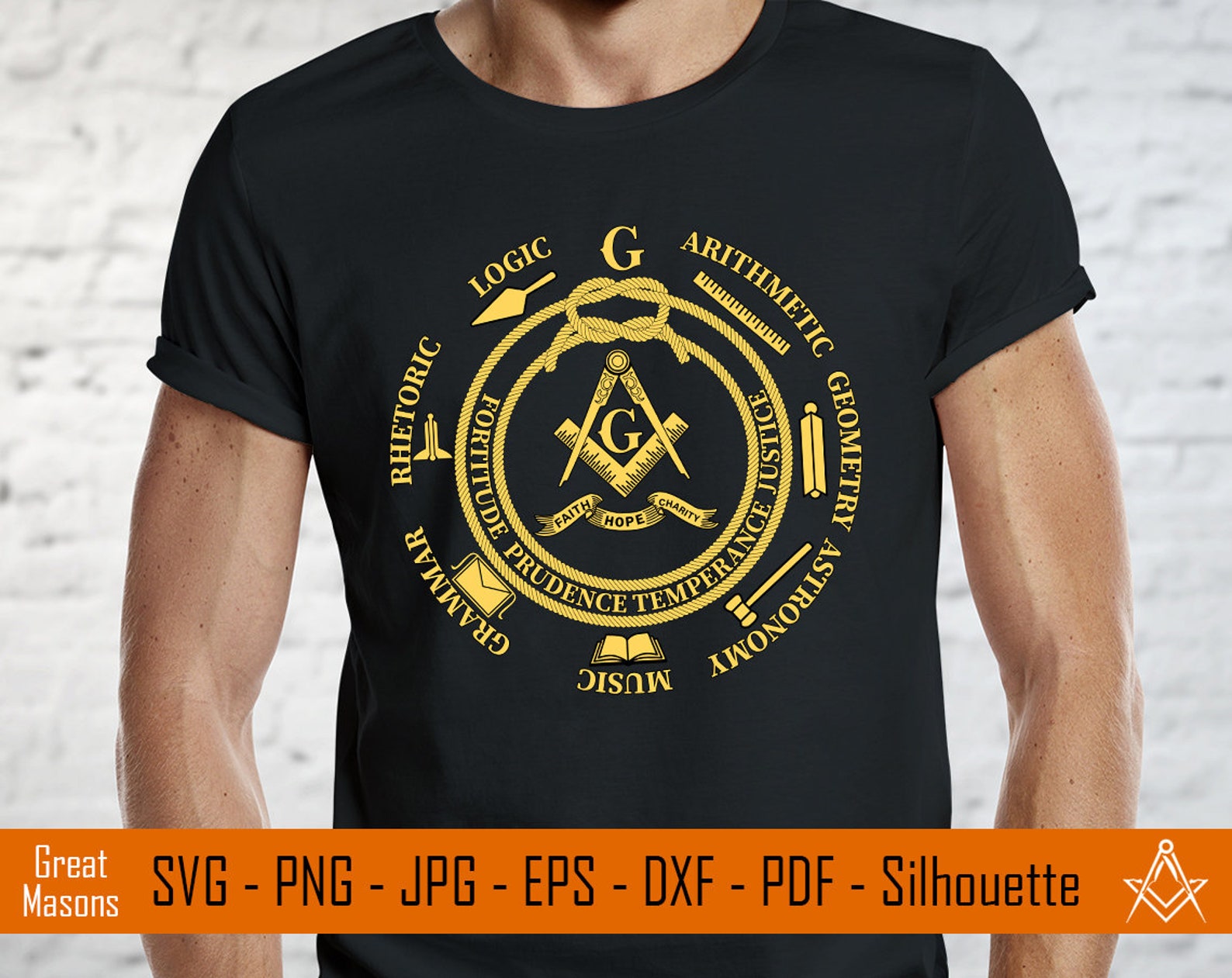 Mason Faith Hope Charity Rope Circle Logic Great Masons - Etsy