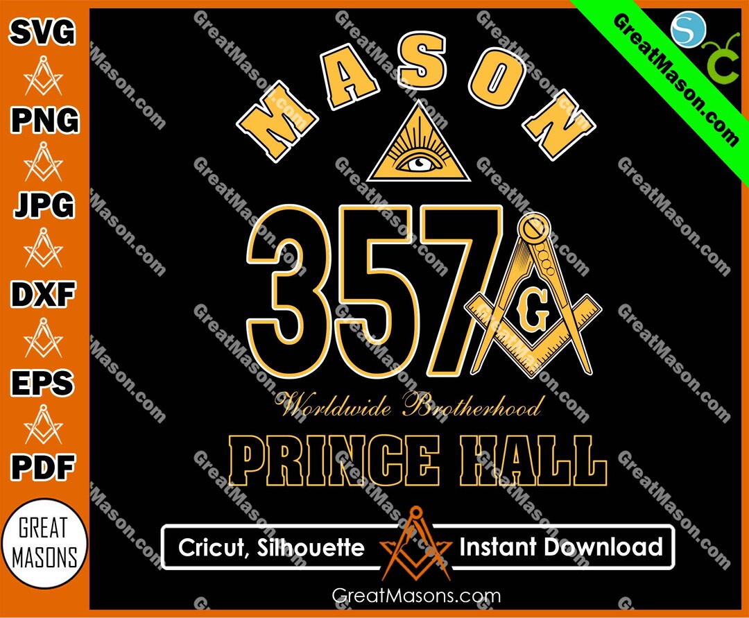 Prince Hall Mason 357 Worldwide Brotherhood Masonic - Great Masons *SVG ...