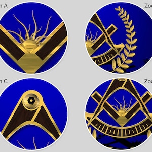 Mason Past Master Blue Emblems Symbol Masonic Square & Compasses 3D Art ...