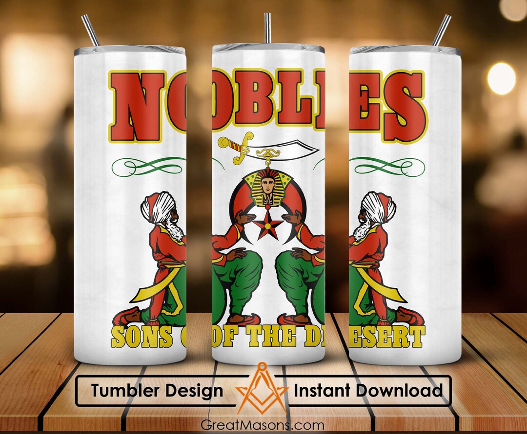 Nobles Mystic Shrine Sons of the Desert Symbol Shriners Art 20oz 30oz ...