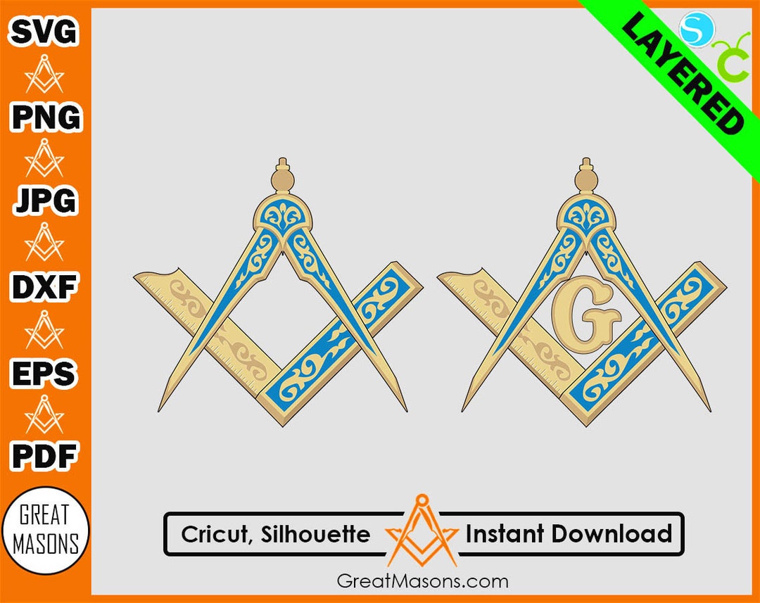 Freemasons Square and Compasses Vintage SVG File - Great Masons Design ...