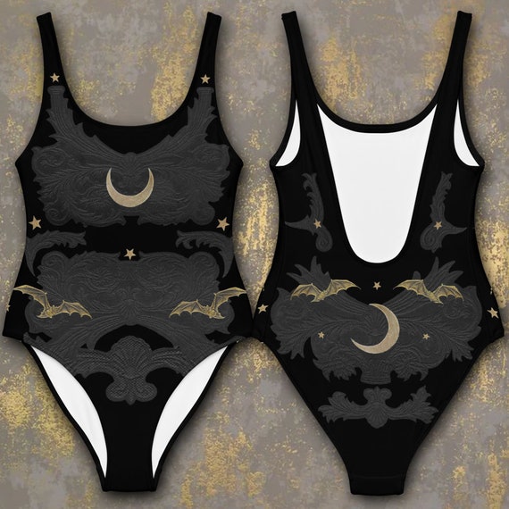 Victorian Bat One Piece Swimsuit | Etsy