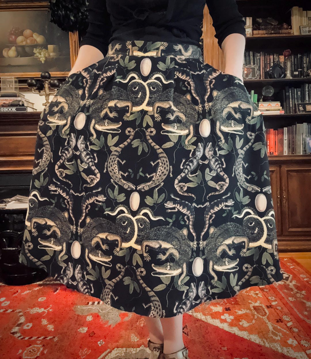 Antique Crocodile Alligator Skirt With Pockets - Etsy