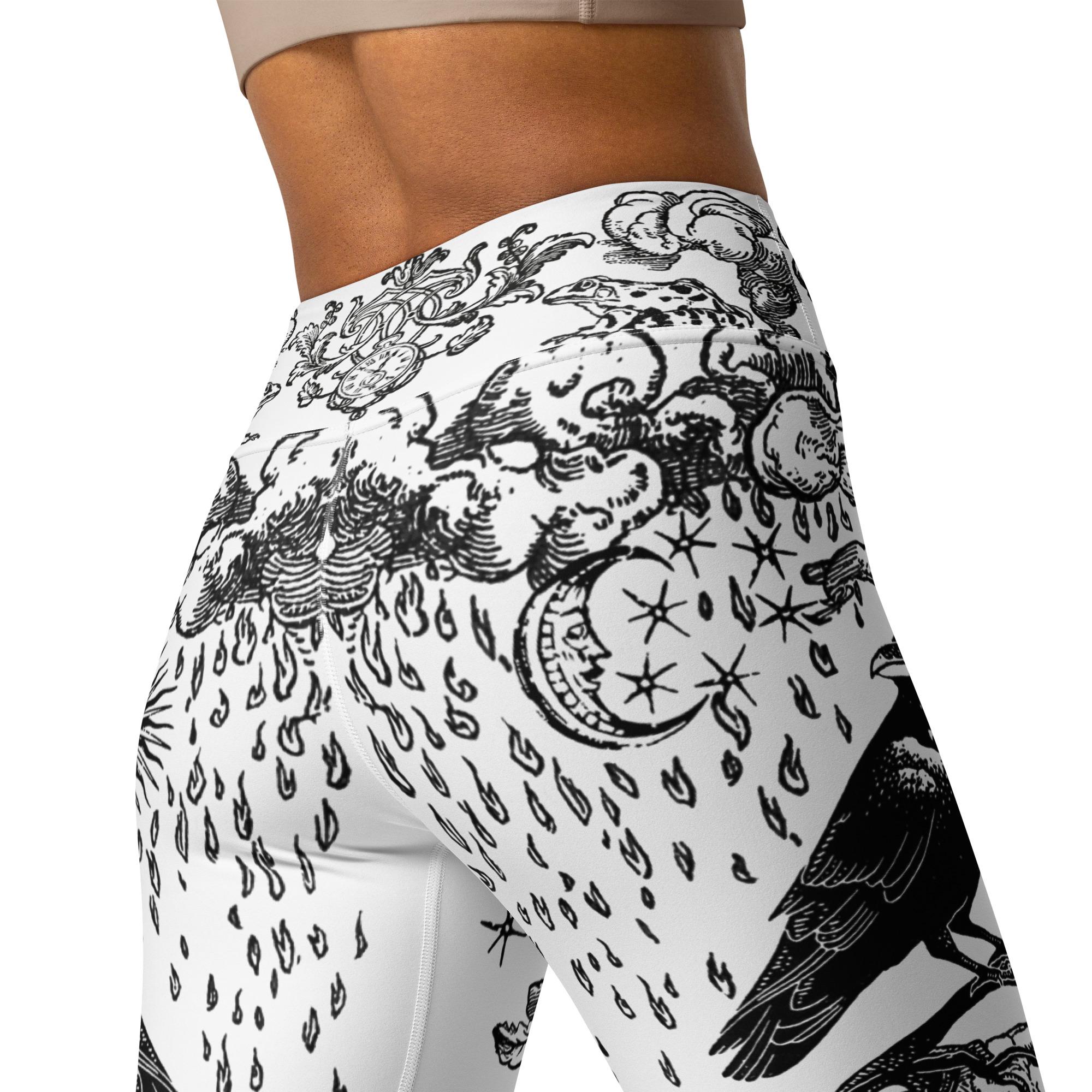 Victorian Castle Raven Yoga/swim Leggings White or Gray - Etsy