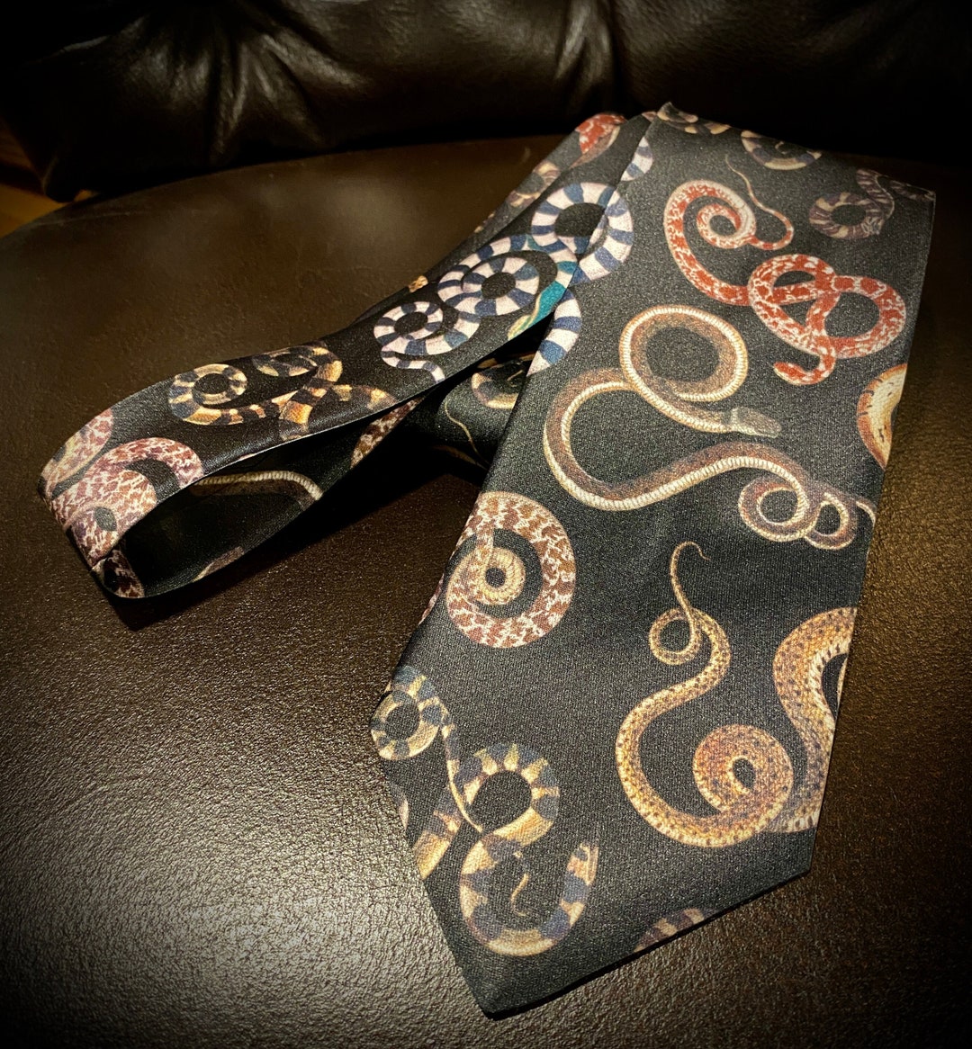Antique Snake Print Necktie - Etsy
