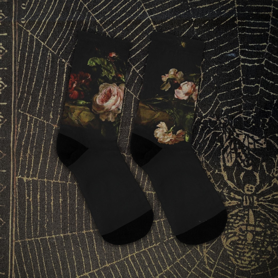 Victorian Roses Print Socks - Etsy