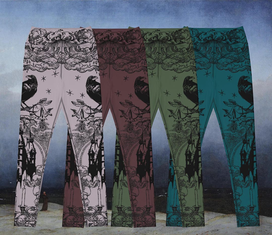 Victorian Castle Raven Yoga/swim Leggings 4 Colors - Etsy