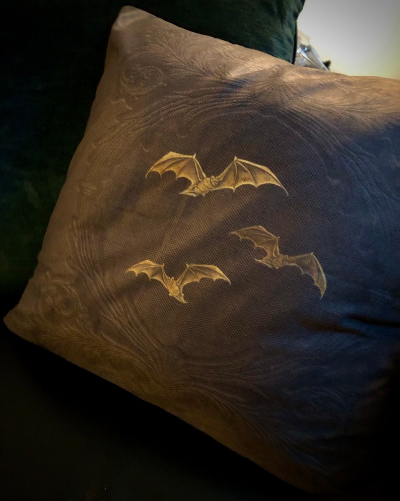 Victorian Bat Pillow Cover Reversible - Etsy