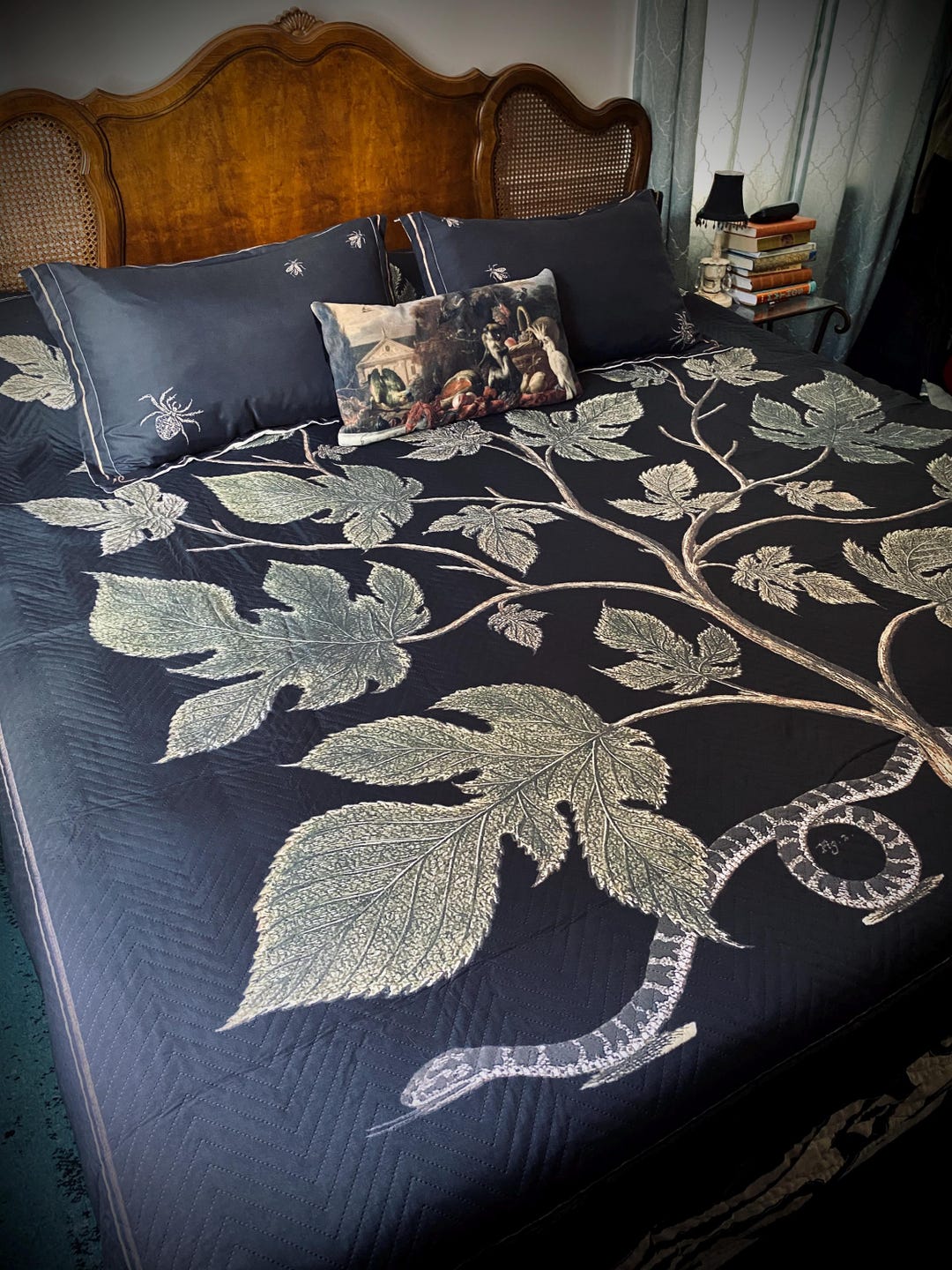 Snake in the Grass Quilted Coverlet, Bedspread, Reptile Wildlife ...
