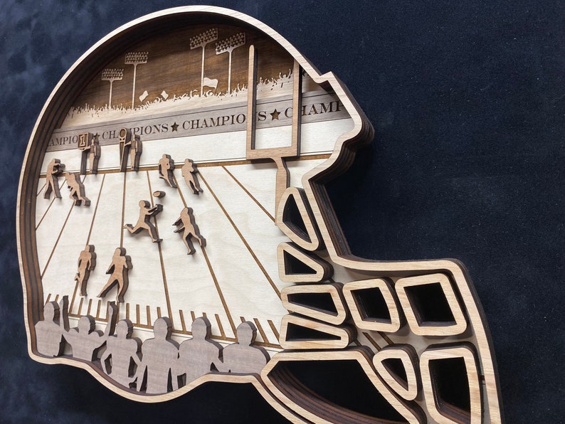 Digital File 5 Layer Football Helmet Art Piece for Glowforge - Etsy