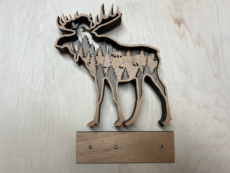 Digital File - 6 Layer Moose Art Piece for Glowforge - SVG - PDF ...