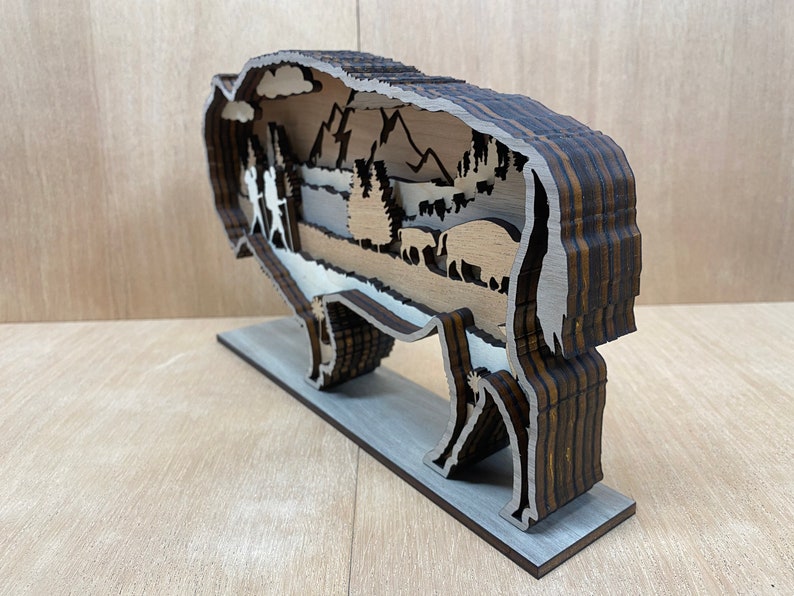 Digital File - 7 Layer Bison Art Piece for Glowforge - SVG - PDF ...