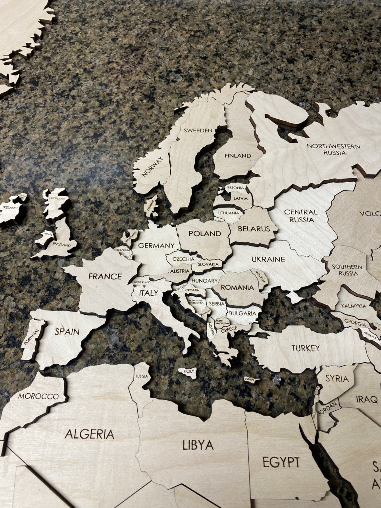 Digital File - World Map Wall Art for Glowforge Laser Cutter - 6' Wide ...