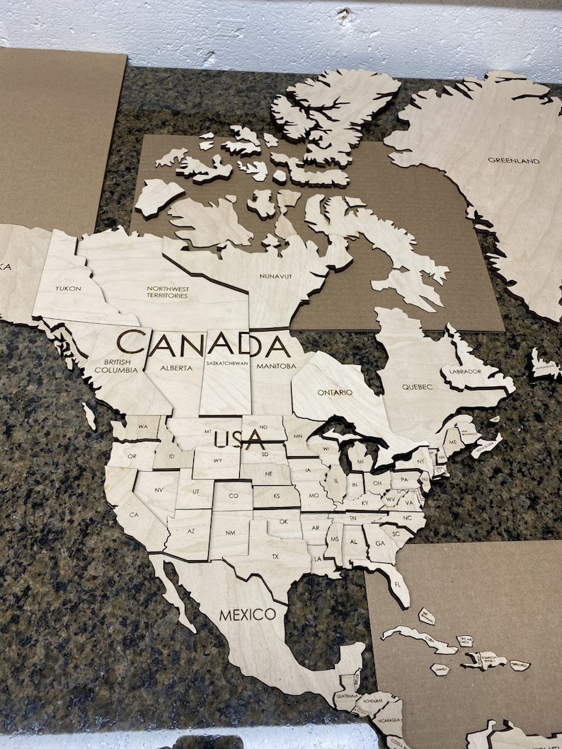 Digital File - World Map Wall Art for Glowforge Laser Cutter - 6' Wide ...