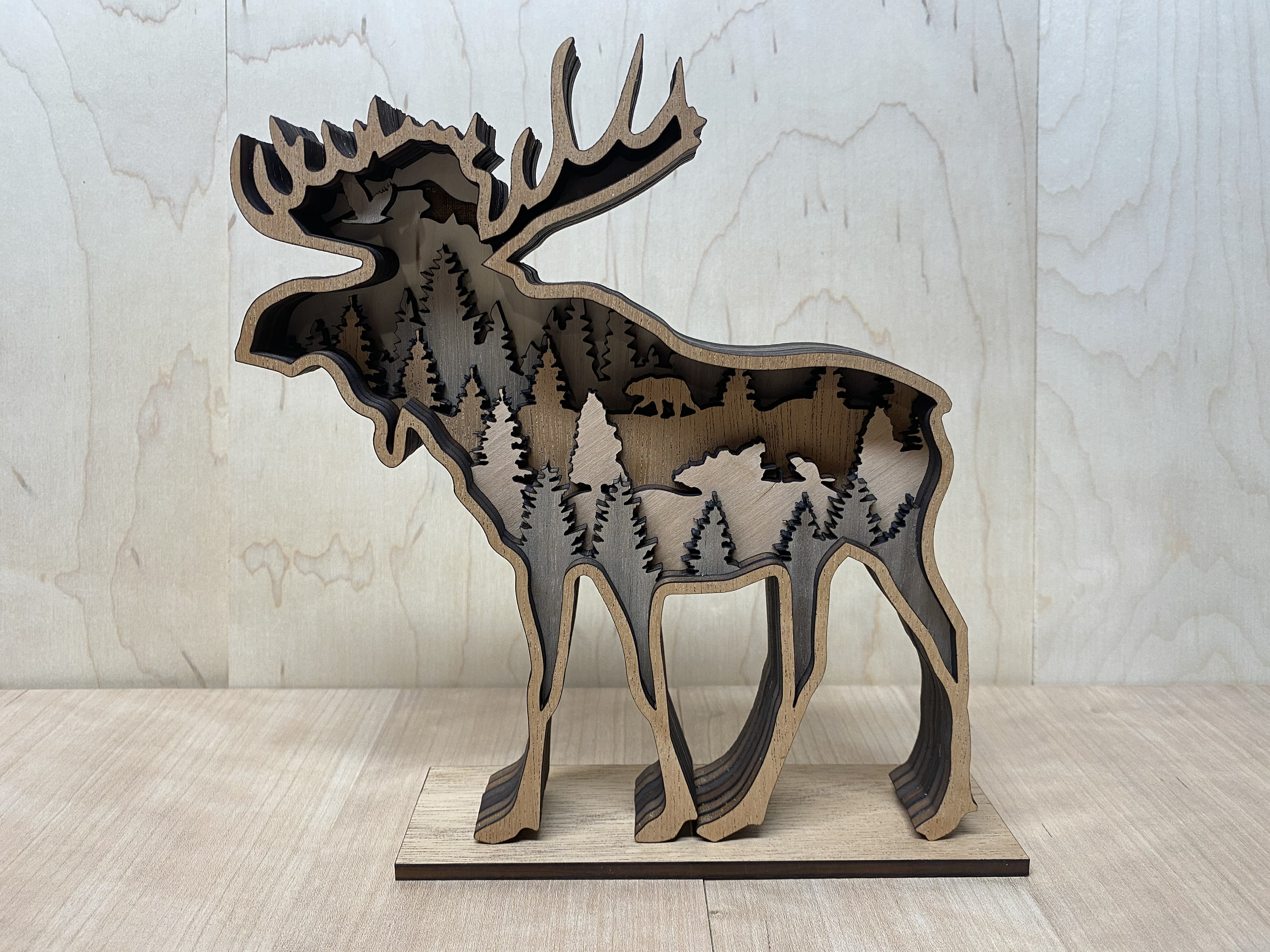 Digital File 6 Layer Moose Art Piece for Glowforge SVG | Etsy