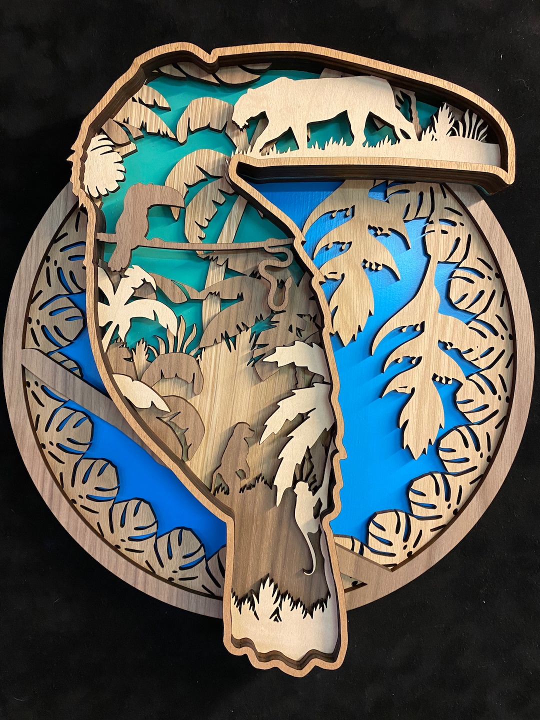 Digital File - 6 or 9 Layer Toucan Art Piece for Glowforge - SVG - DXF ...