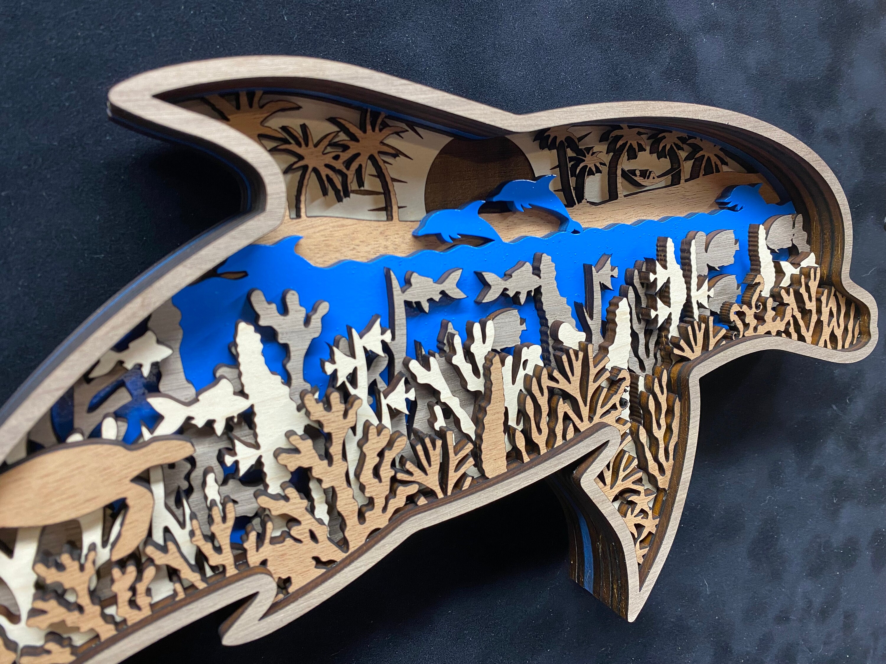 Digital File 7 Layer Dolphin Art Piece for Glowforge SVG - Etsy