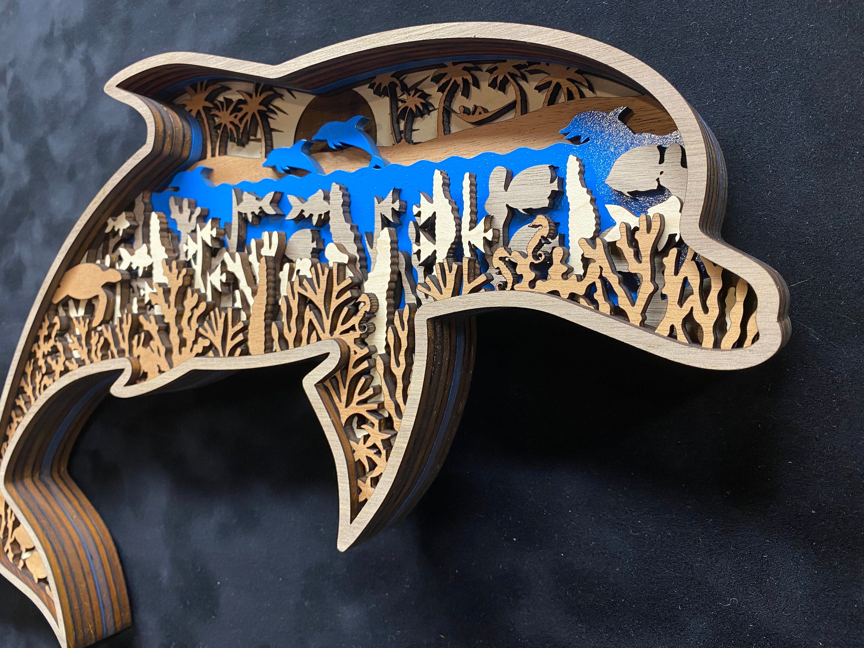 Digital File - 7 Layer Dolphin Art Piece for Glowforge - SVG - PDF ...
